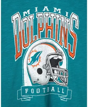 Junk Food Clothing Miami Dolphins Helmet Mock Neck Crop Tee