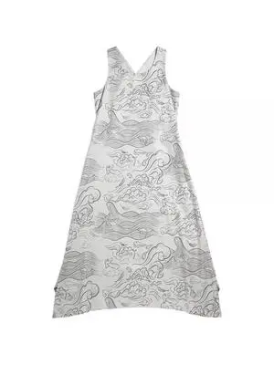 FUTURE CLASSICS Aop Drape Asymmetric Flared Midi Dress