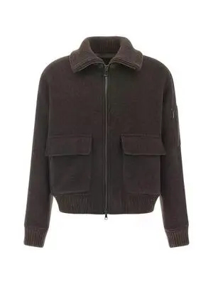 Paul & Shark Ribbed-collar Wool-blend Jacket - Brown