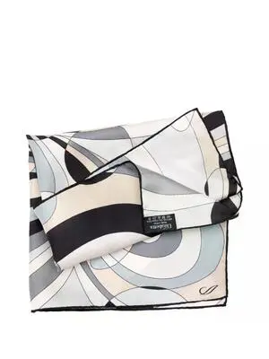 ELIZABETTA Michelle Geometric-print Silk Scarf - Neutrals