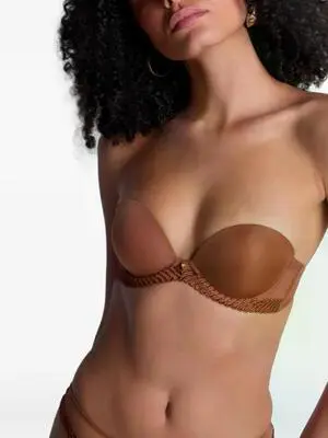 AUBADE Sheer Emotion Plunge Bandeau Bra - Brown