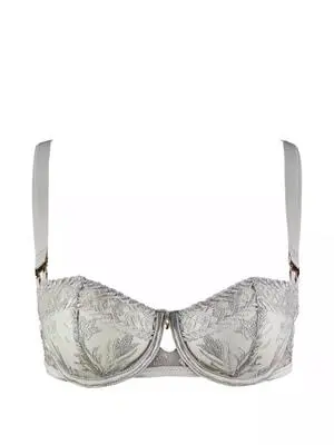 AUBADE Flower-embroidered Bra - Silver