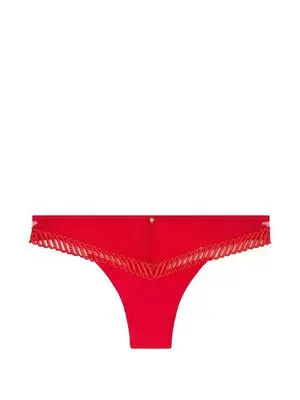 AUBADE Sheer Emotion Embroidered Briefs - Red