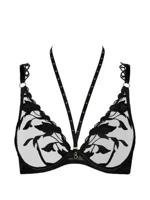 AUBADE Night At Paradise Floral-embroidered Bra - Black