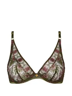 AUBADE Sound Of Heart Embroidered Triangle Bra - Green