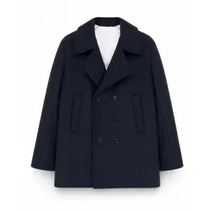 COULANGE B56 Navy Cashmere Peacoat - Blue