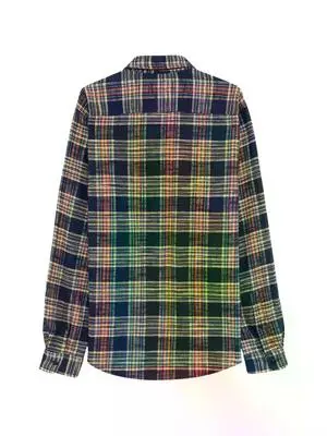 ROY ROGER'S Work Check-pattern Flap-pocket Shirt