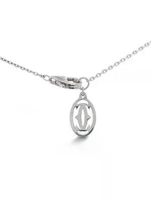 Cartier Cross Pendant 18k White Gold With Diamonds Necklace - Silver