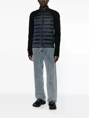 Moncler Quilted Panelled Cardigan - Blue