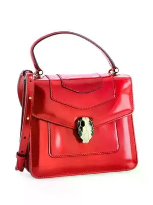 BVLGARI Serpenti Top Handle Bag Patent Small Satchel