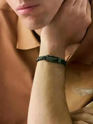 ASTON MARTIN Braided Leather Bracelet