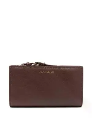 COCCINELLE Logo-stamp Grained Leather Wallet - Brown
