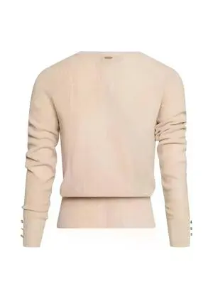 FRACOMINA Button-embellished Ribbed-knit Sweater