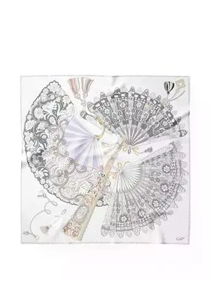 ELIZABETTA Venetian Fan Silk Scarf