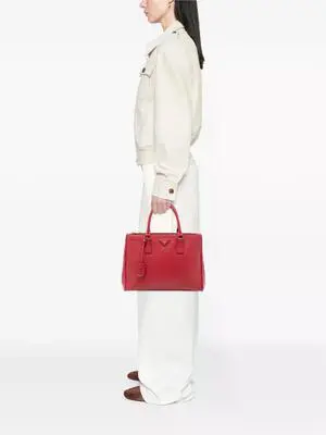 Prada 2010-2026 Medium Saffiano Lux Galleria Double Zip Tote Satchel