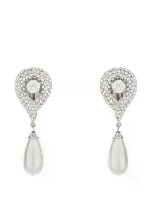 Alessandra Rich Crystal-embellished Drop Earrings - Silver