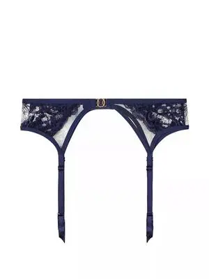 AUBADE Feeling Myself Lace-panel Suspender Belt - Blue