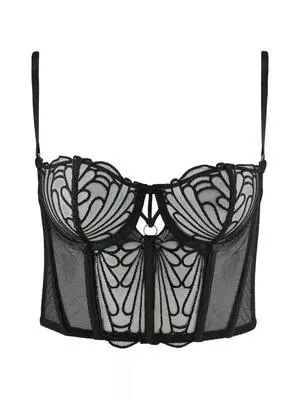 AUBADE Embroidered-detail Bustier - Black