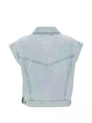 BOSS Regular-fit Vest In Marbled Denim