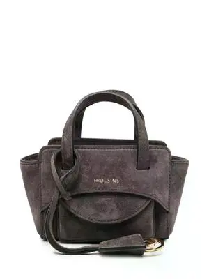 HIDESINS Flap Xs Suede Logo-print Mini Bag - Grey
