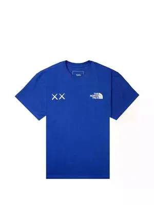 KAWS X North Face Logo-embroidered T-shirt - Blue