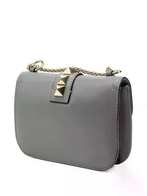 Valentino Garavani 2000-2017 Small Leather Rockstud Glam Lock Crossbody Bag