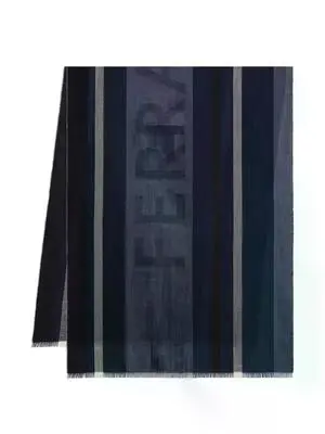 FERRAGAMO Logo-print Striped Scarf