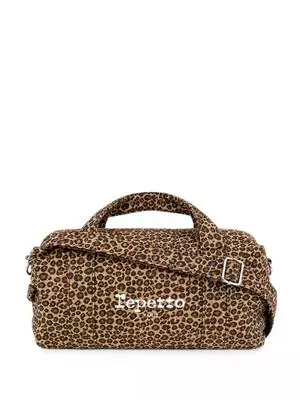 Repetto Medium Leopard-print Logo-print Shoulder Bag