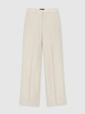 ATELIER Satin Pinstripe Wide-leg Trousers