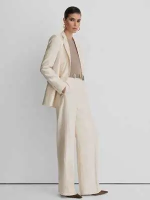 ATELIER Satin Pinstripe Wide-leg Trousers