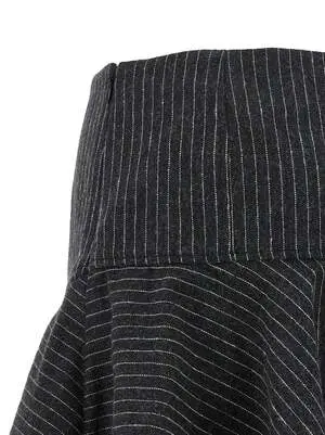 GANNI Pinstriped Flannel Skirt - Gray