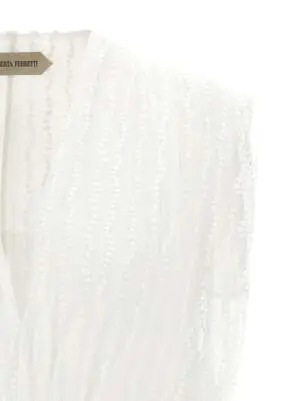 Alberta Ferretti Asymmetrical Tulle Top