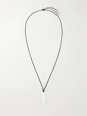 SOPHIE BUHAI Spear Large Sterling Quartz And Cord Necklace - Silver