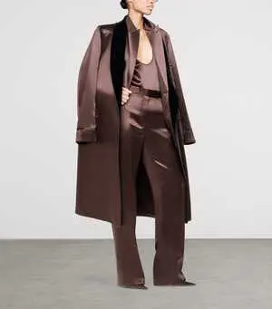 TOM FORD Silk Satin Double-breasted Blazer
