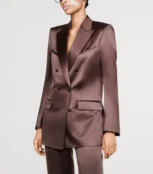 TOM FORD Silk Satin Double-breasted Blazer