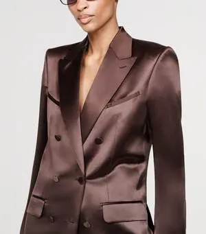 TOM FORD Silk Satin Double-breasted Blazer