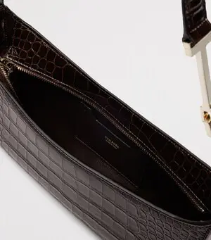 TOM FORD Small Croc-embossed Leather Arc Shoulder Bag
