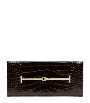 TOM FORD Croc-embossed Leather Clutch Bag