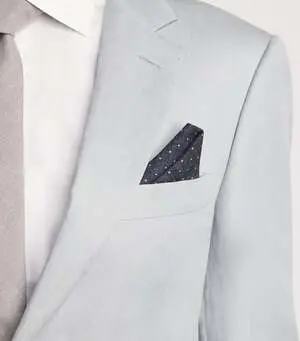 Eleventy Cotton-wool Pocket Square