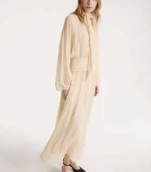 Marella Tie-detail Maxi Dress - Beige