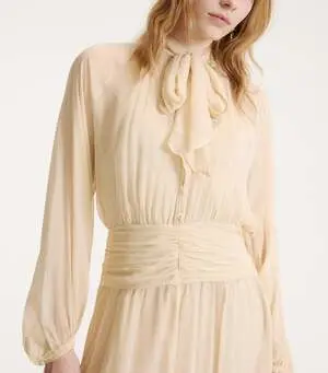 Marella Tie-detail Maxi Dress - Beige