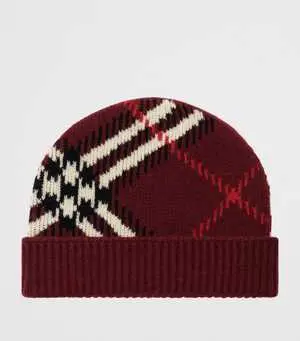 Burberry Cashmere-blend Check Beanie