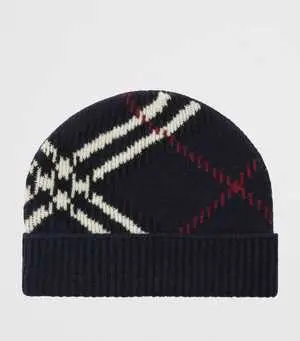 Burberry Cashmere-blend Check Beanie