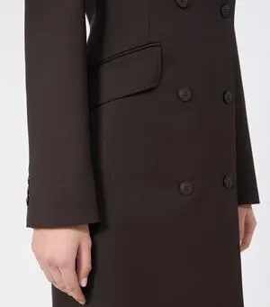 Max Mara Virgin Wool Double-breasted Blazer Midi Dress