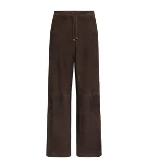 Max Mara Suede Drawstring Trousers