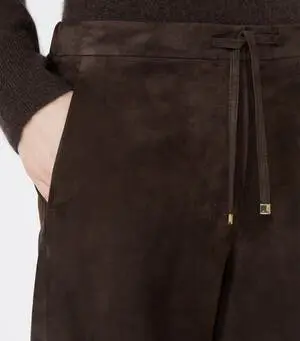 Max Mara Suede Drawstring Trousers