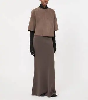 Max Mara Suede Crop-sleeve T-shirt