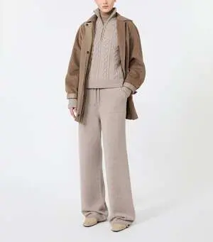 Max Mara Cashmere Leather-trim Wrap Coat