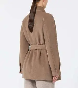 Max Mara Cashmere Leather-trim Wrap Coat