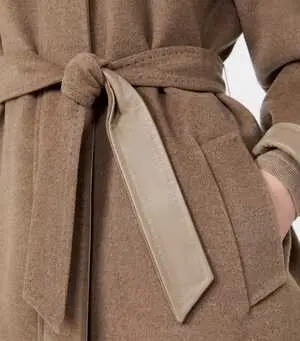 Max Mara Cashmere Leather-trim Wrap Coat